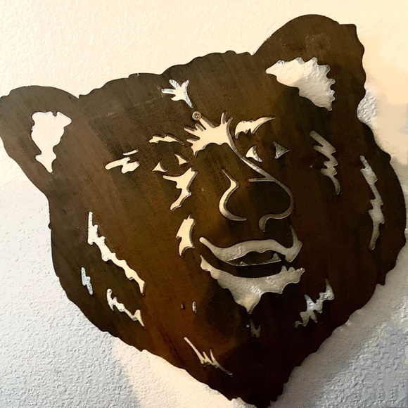 Wall Decor | Rustic Metal Bear Head Wall Decor | Poshmark